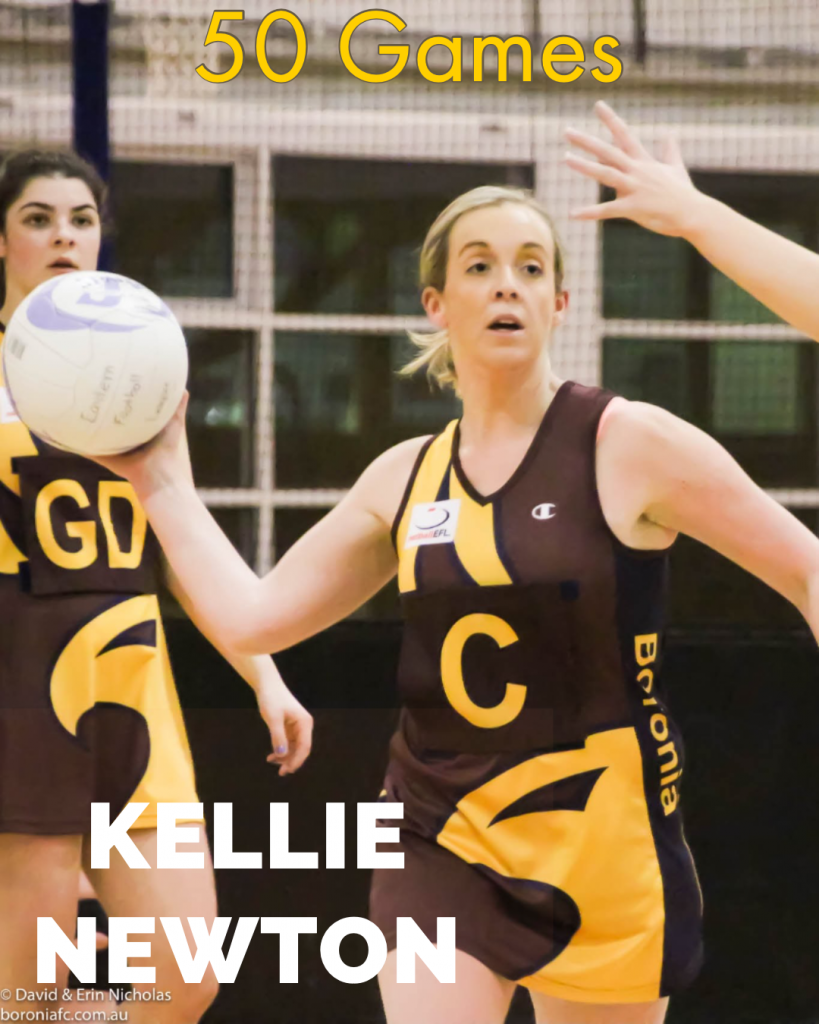 50 Games for Kellie Newton! – BORONIA HAWKS FOOTBALL NETBALL CLUB INC.