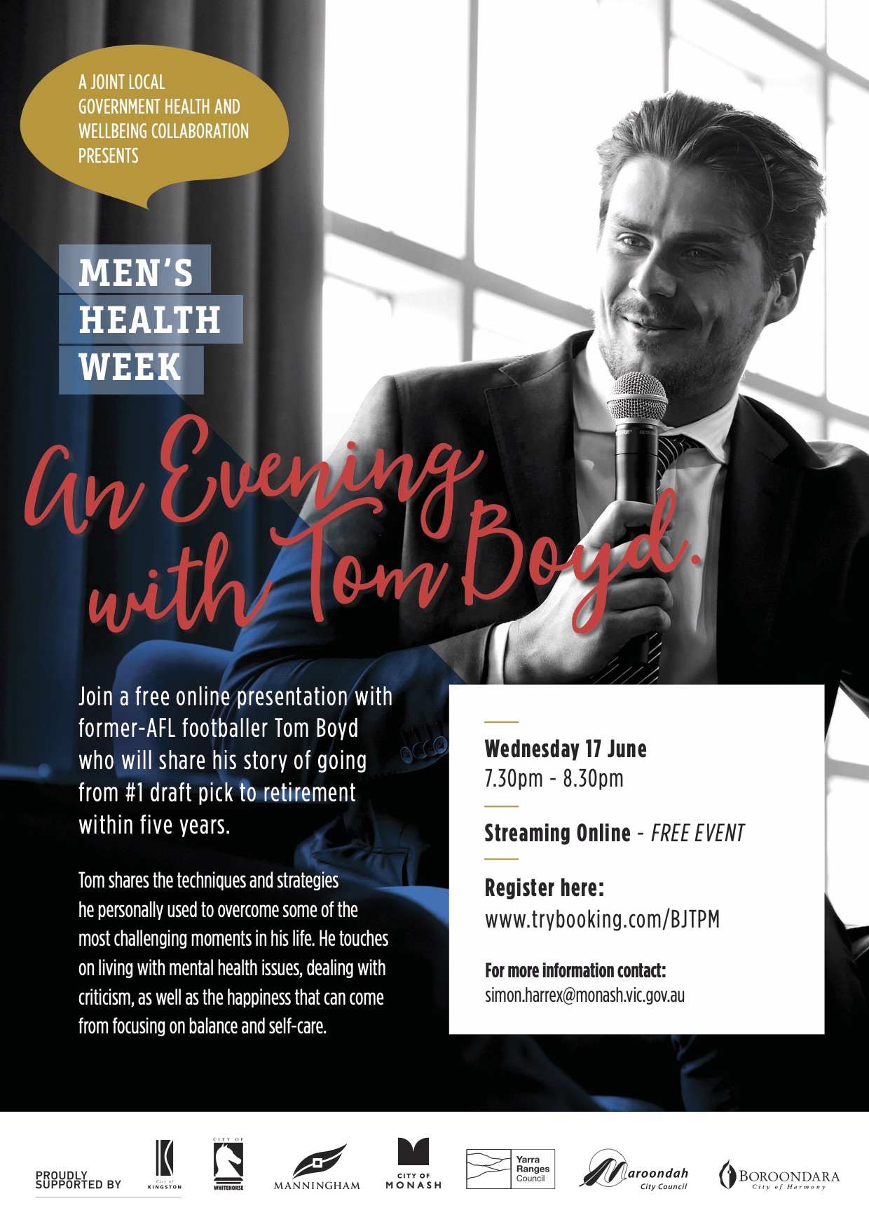 TOM BOYD for MEN’S HEALTH WEEK – BORONIA HAWKS FOOTBALL NETBALL CLUB INC.